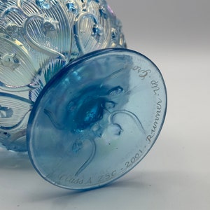 Beautiful Fenton Ice Blue Pearl Iridescent Lily of the Valley Fairy ...