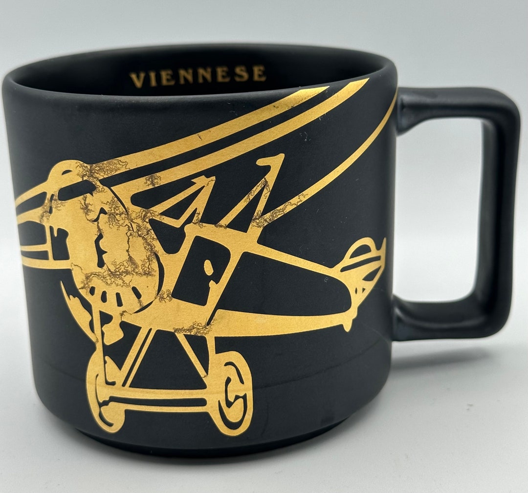 Starbucks 2016 Viennese Black Gold Airplane Collectible 14oz Mug - Etsy