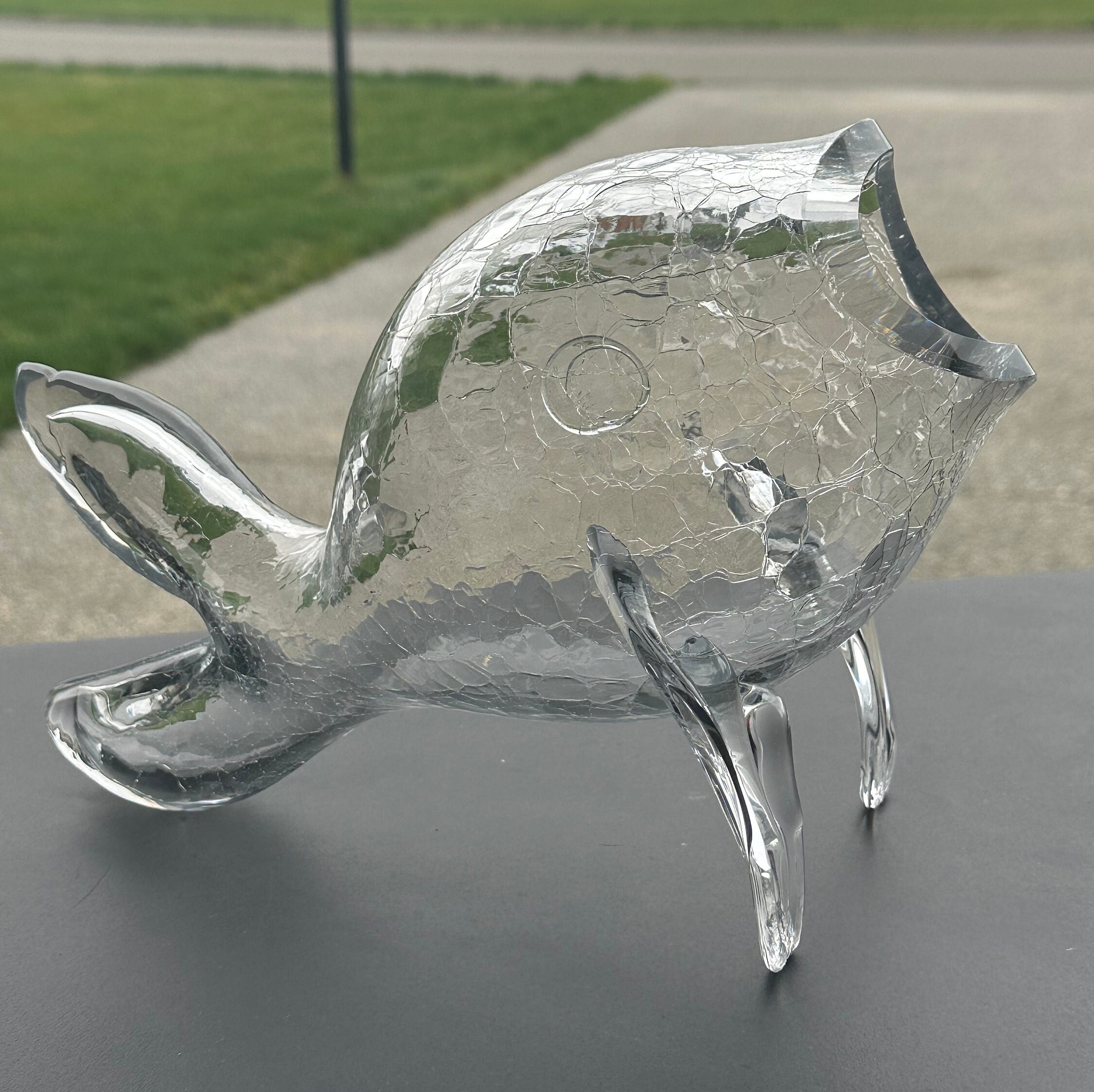 Beautiful Large Blenko MCM Crackle Art Glass Figural Fish - Etsy