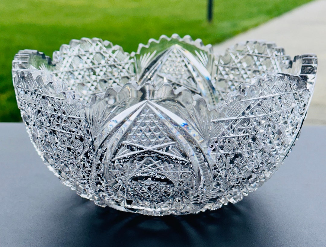 Spectacular Antique ABP Brilliant Cut Glass 8 Bowl. - Etsy
