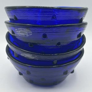 Vintage Blenko Cobalt Blue Bowls #925 With Original Labels - Etsy