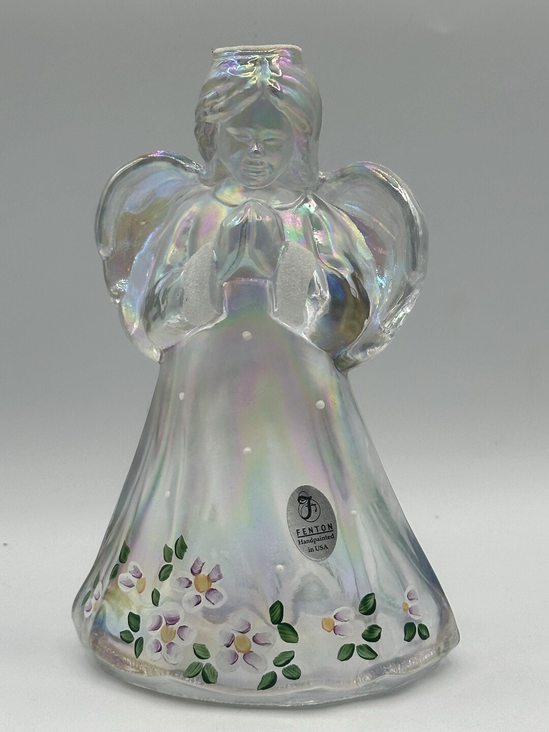 Fenton Clear Iridescent Angel - Signed and Handpainted - Etsy