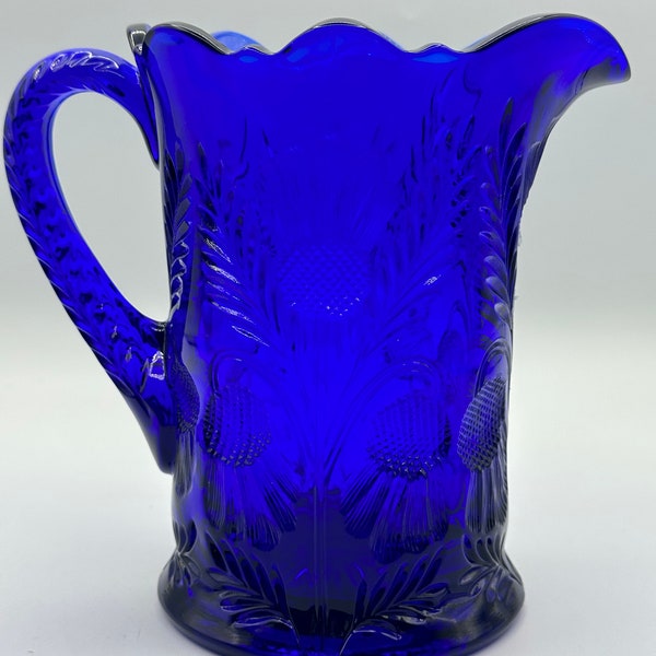 Cobalt Blue Glass Pitcher - Etsy