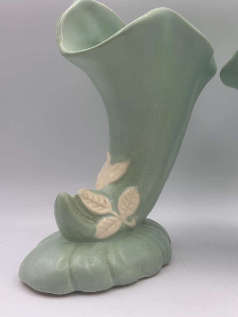 Vintage Weller Pottery Cameo Cornucopia Vases - Etsy