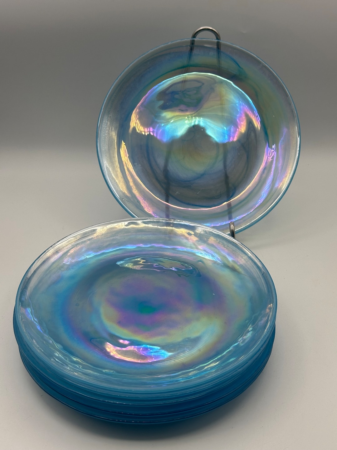 Artistic Accent 8.5" Blue Swirl Plates Set of 6 - Etsy