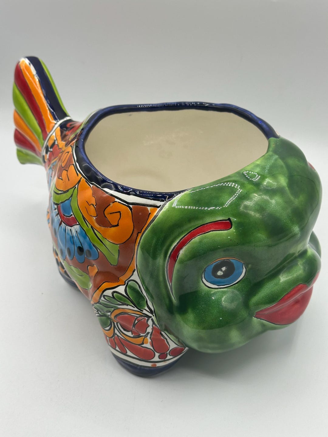 Talavera Fish Planter Folk Art Mexican Pottery - Etsy