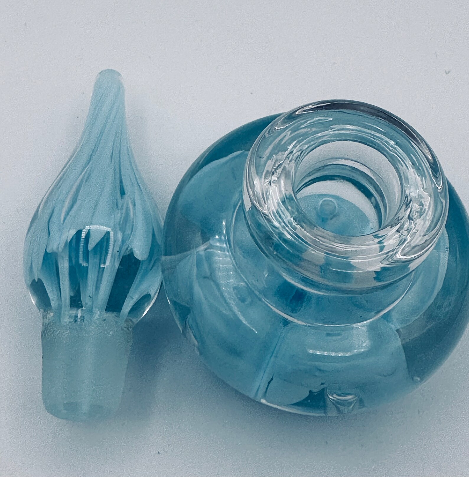 Zimmerman Aqua Flowers Perfume Bottle - Etsy