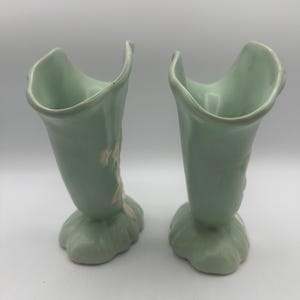Vintage Weller Pottery Cameo Cornucopia Vases - Etsy