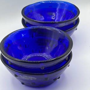 Vintage Blenko Cobalt Blue Bowls #925 With Original Labels - Etsy