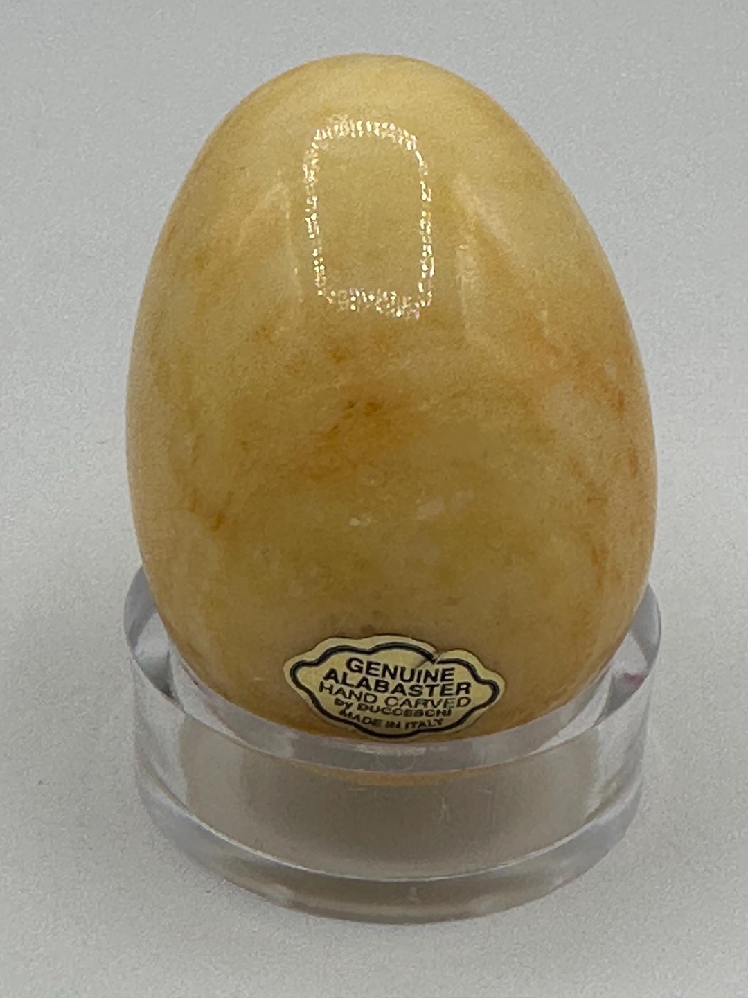 Vintage Ducceschi Alabaster Hand Carved Egg yellow - Etsy