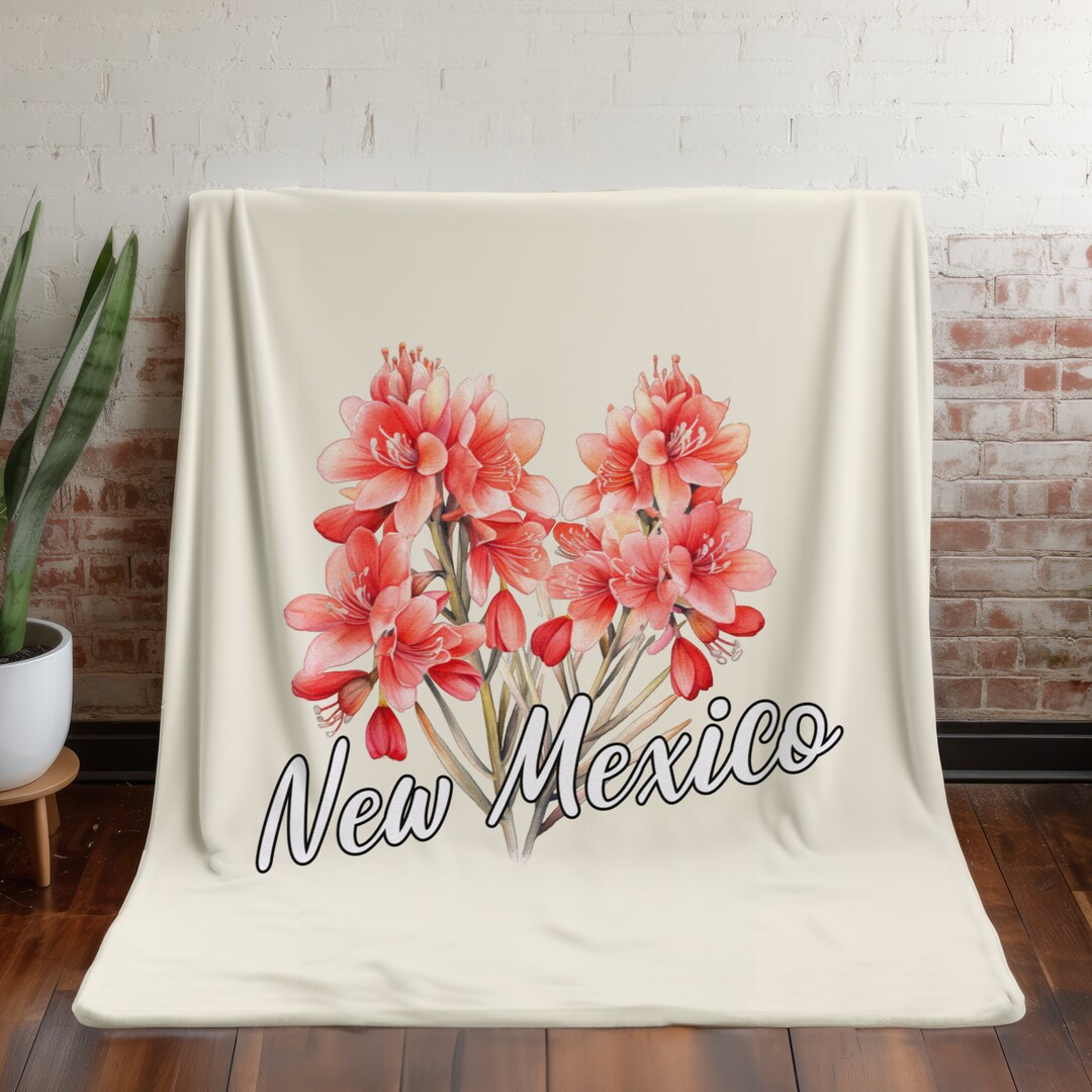 New Mexico Yucca Blanket State Flower Velveteen Sherpa Fleece Throw - Etsy