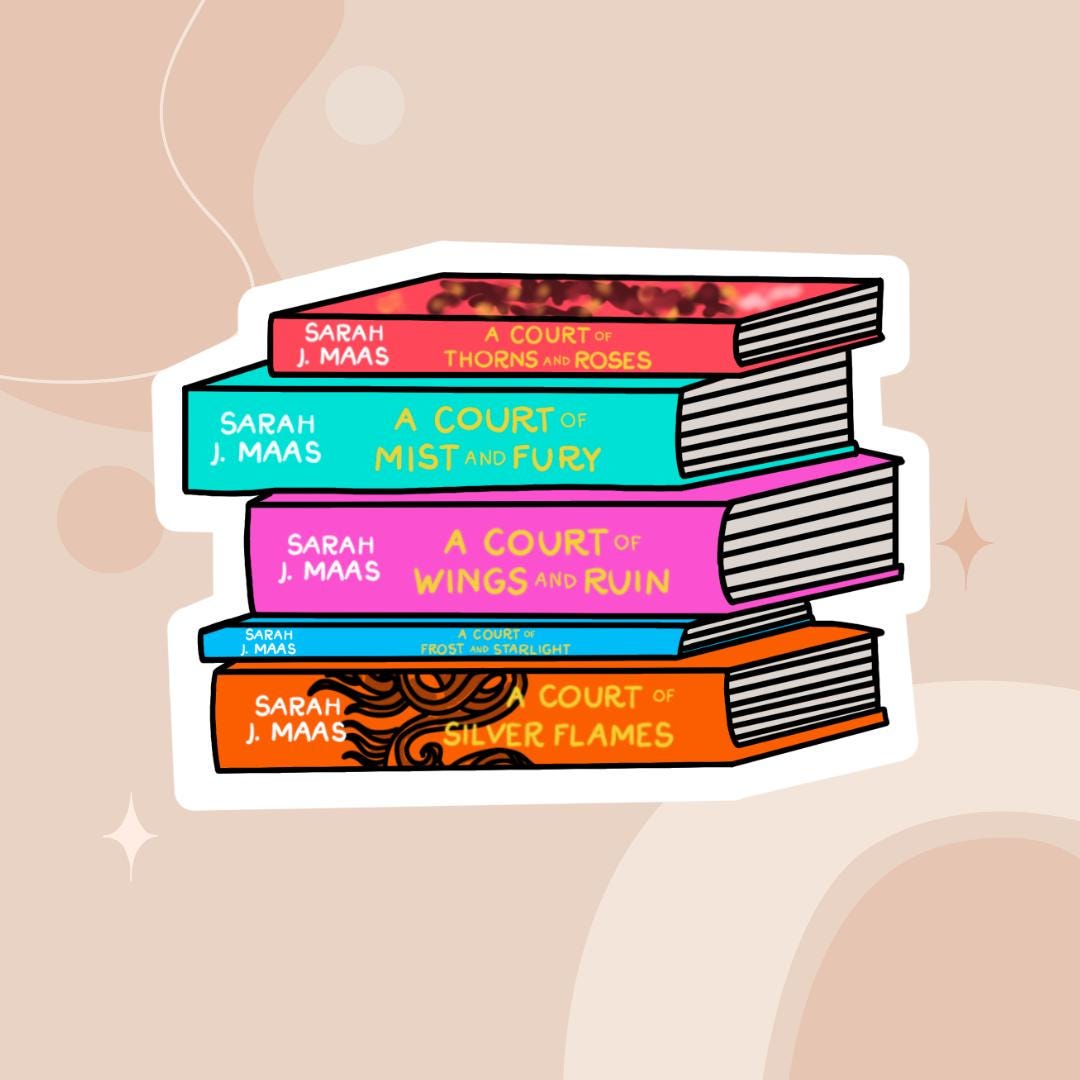 A Court of Thorns and Roses ACOTAR Book Stack Sarah J Maas Sticker! - Etsy