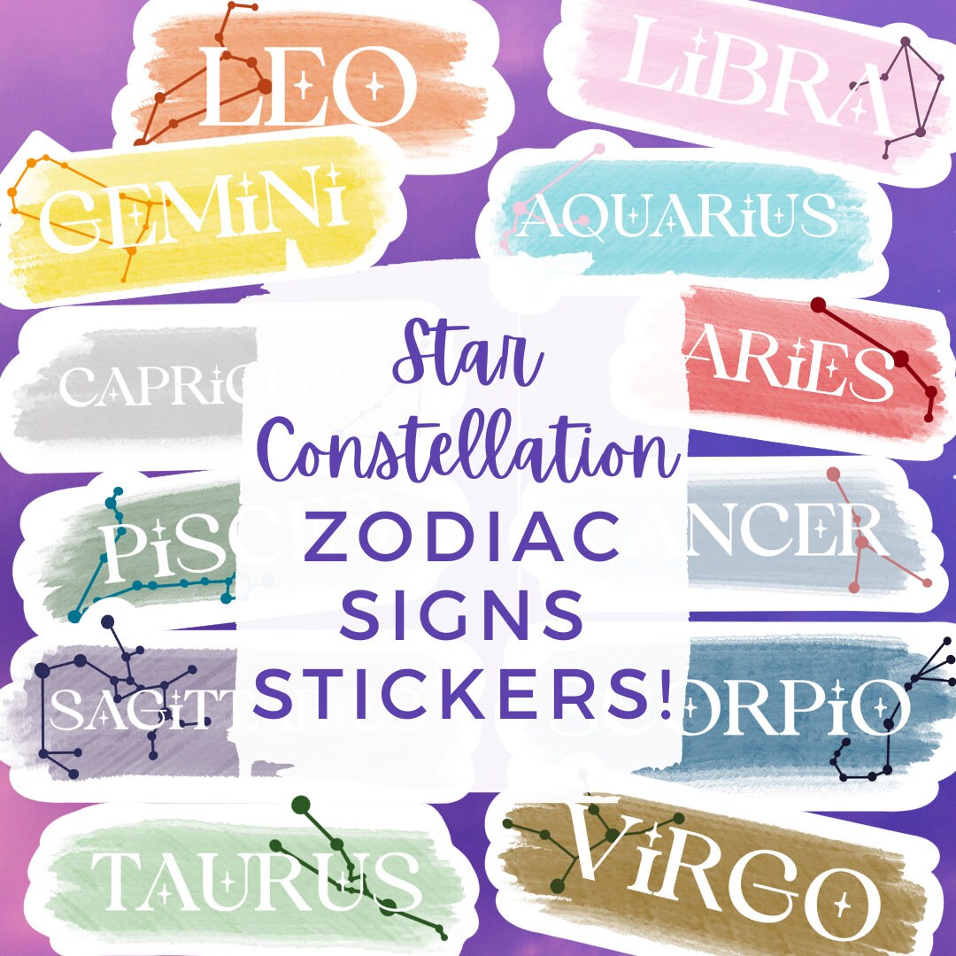 Star Constellation Zodiac Sign Stickers individual or Packs - Etsy