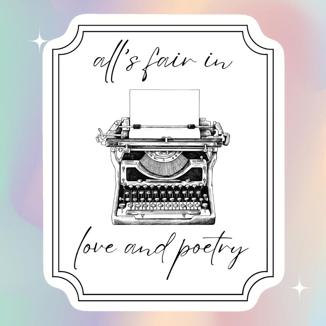All's Fair in Love and Poetry Typewriter Taylor Swift the Tortured ...