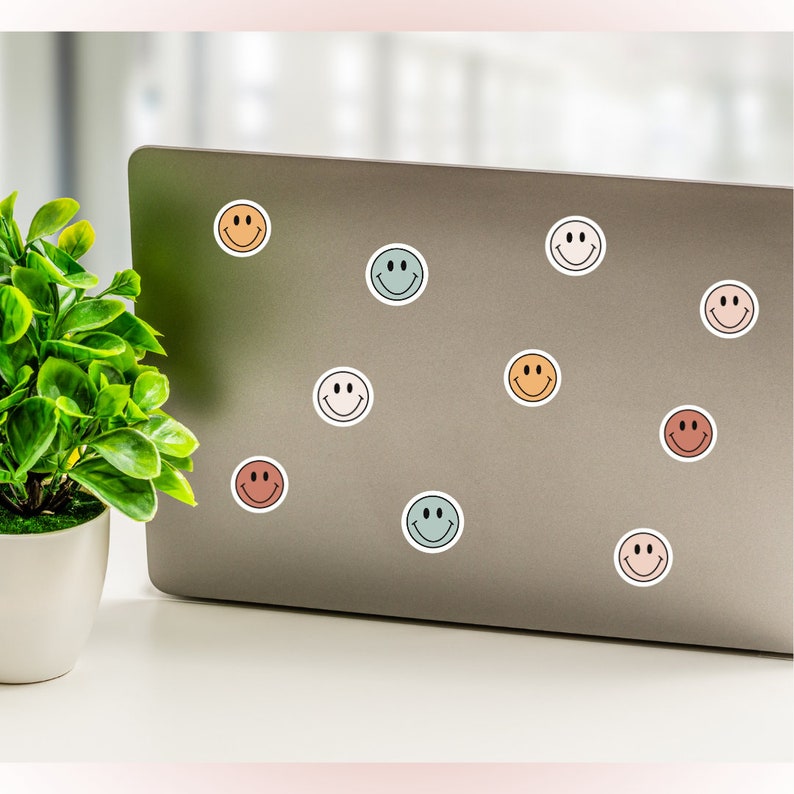 Boho Smiley Face Sticker Pack 10 Stickers Total - Etsy UK