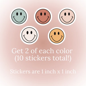 Boho Smiley Face Sticker Pack (10 Stickers Total!) - Etsy