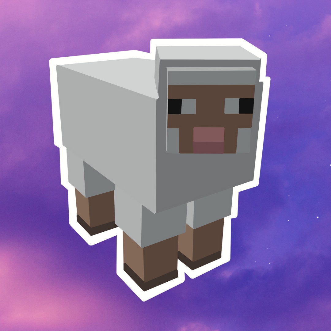 Minecraft Inspired Sheep Cute Sticker - Etsy