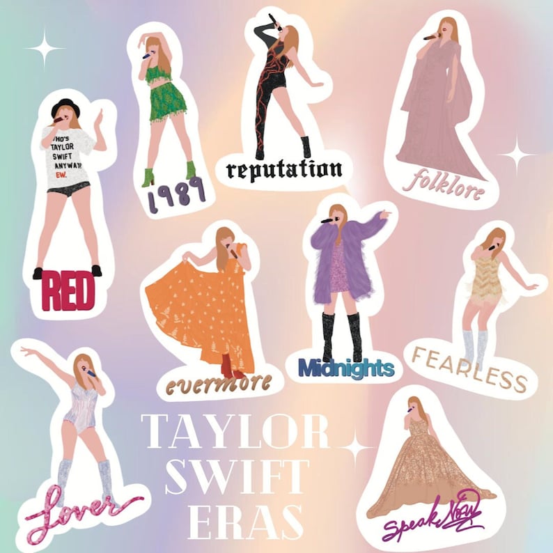 Taylor Swift Eras Swiftie Stickers Album Names individual and Packs - Etsy