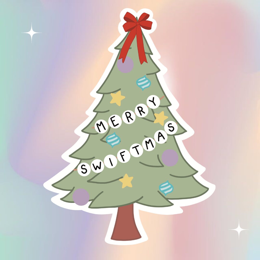 Merry Swiftmas Christmas Tree Taylor Swift Sticker! - Etsy