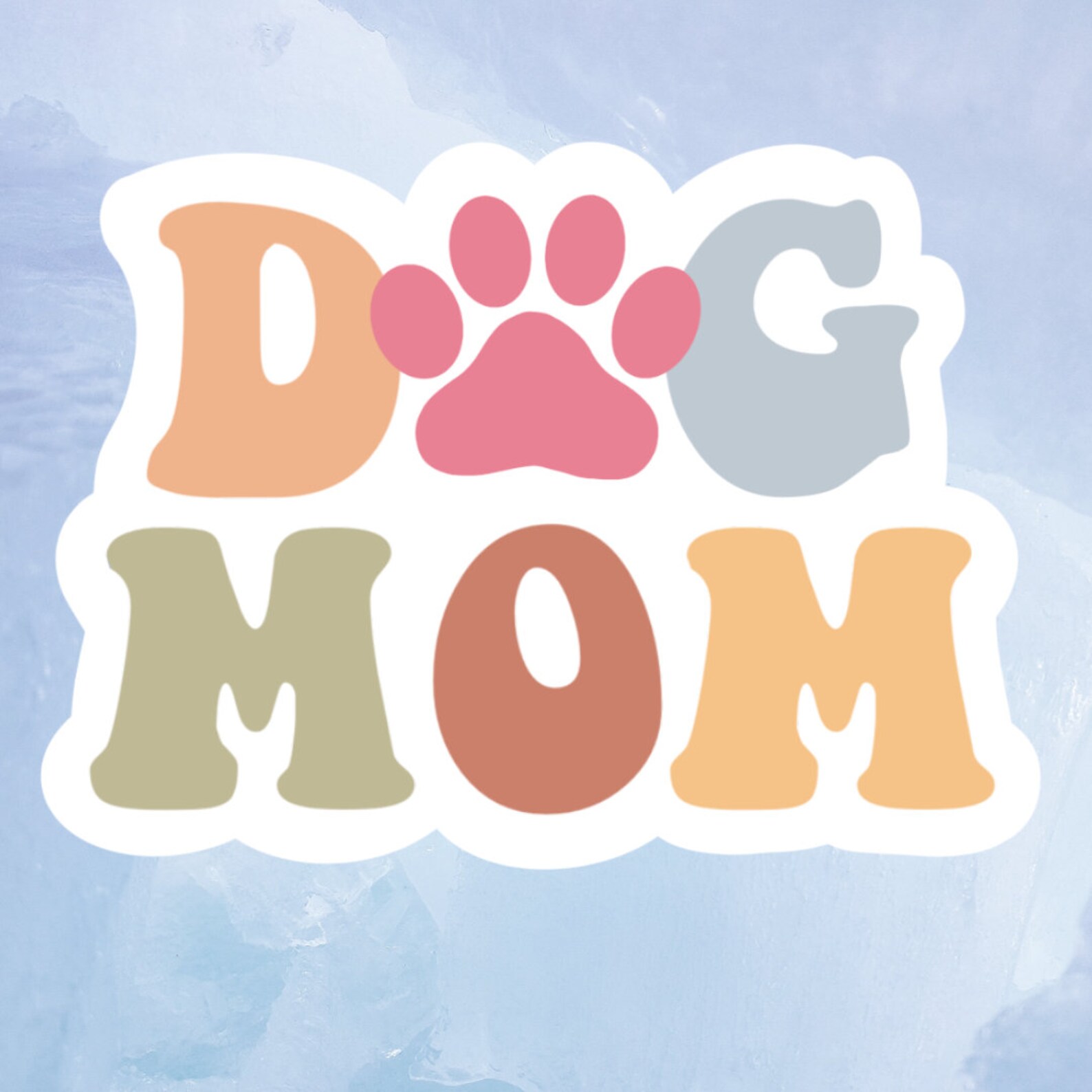 Dog Mom Cute Paw Print Sticker - Etsy