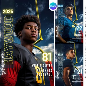 6 Football Canva Template Bundle | for Senior Night Sports Posters ...