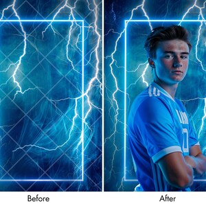 Fire & Lightning Frame Digital Photo Backdrops | for Sports Background ...