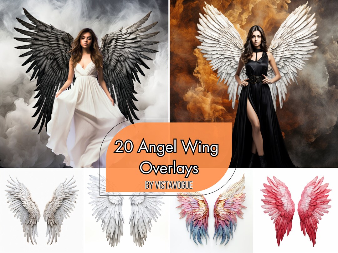 20 Angel Wing Overlays for Photoshop: Fairy Wings, Angel Photography ...
