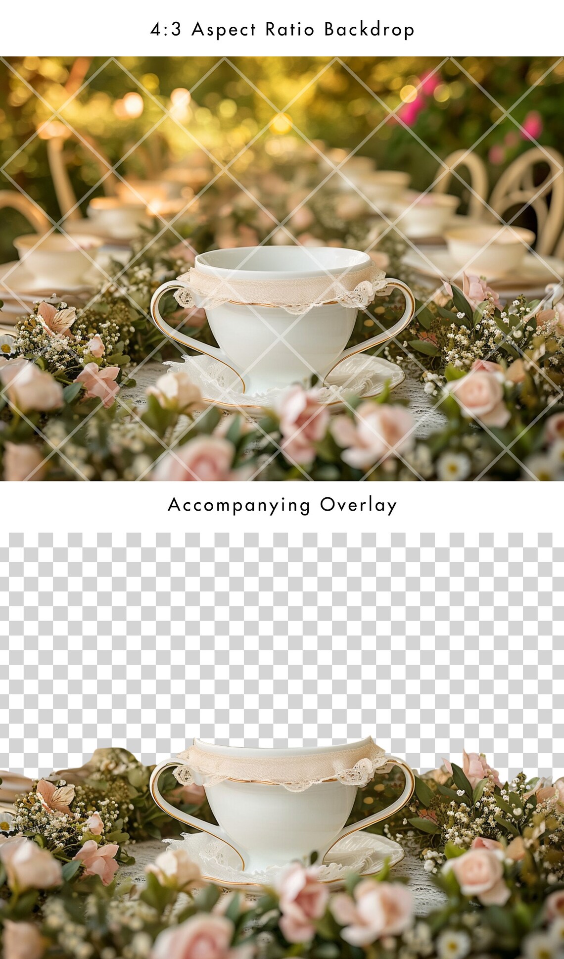 Newborn Photoshoot Digital Background | Fairy Tale Tea Party Backdrop ...