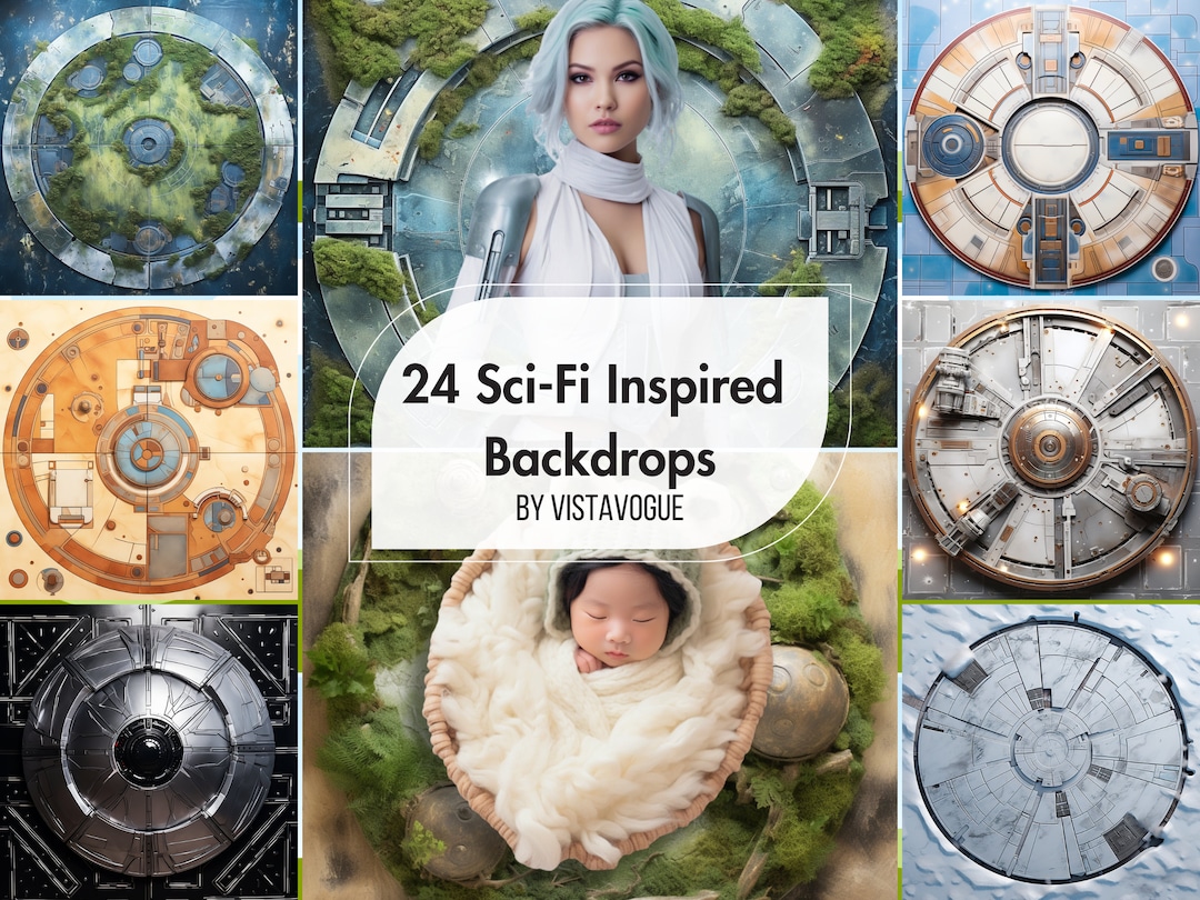 24 Outer Space Galaxy Theme Digital Backdrops | Sci-fi & Planet Scenes ...