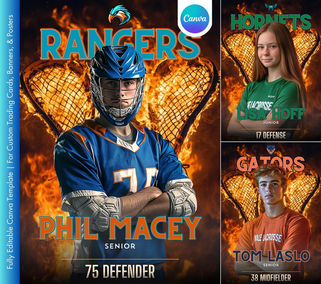 Lacrosse Banner & Poster Canva Template Digital Lacrosse Background ...
