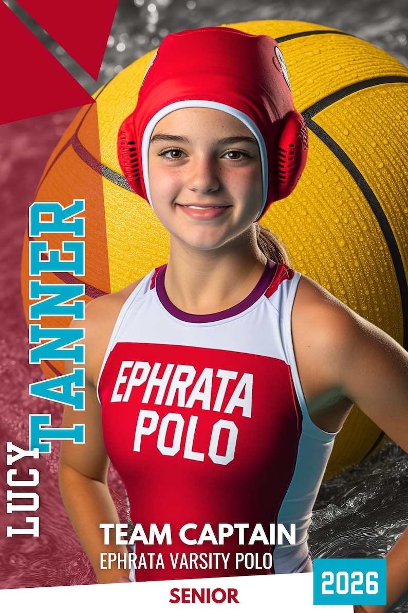Water Polo Poster & Banner Canva Template | Editable Water Polo Digital ...