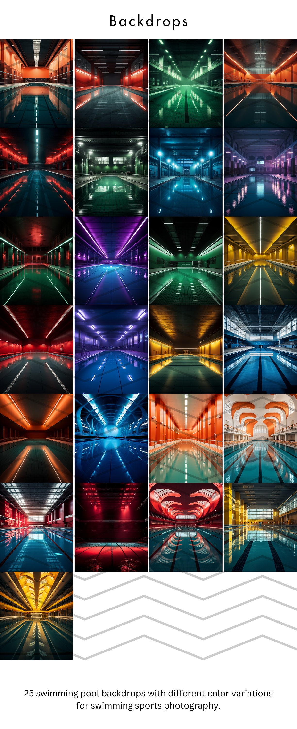 25 Swimming Pool Digital Backdrop Set for Sports Photography High ...