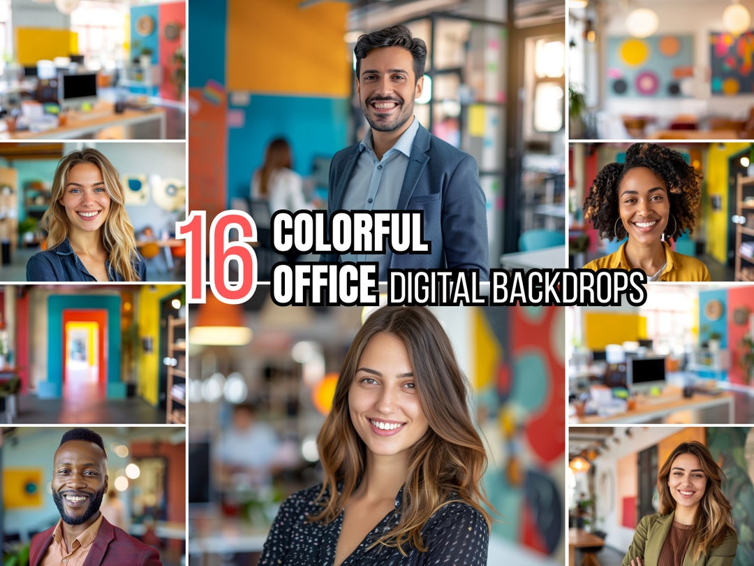 16 Colorful Office Backgrounds | Modern Digital Backdrop for ...