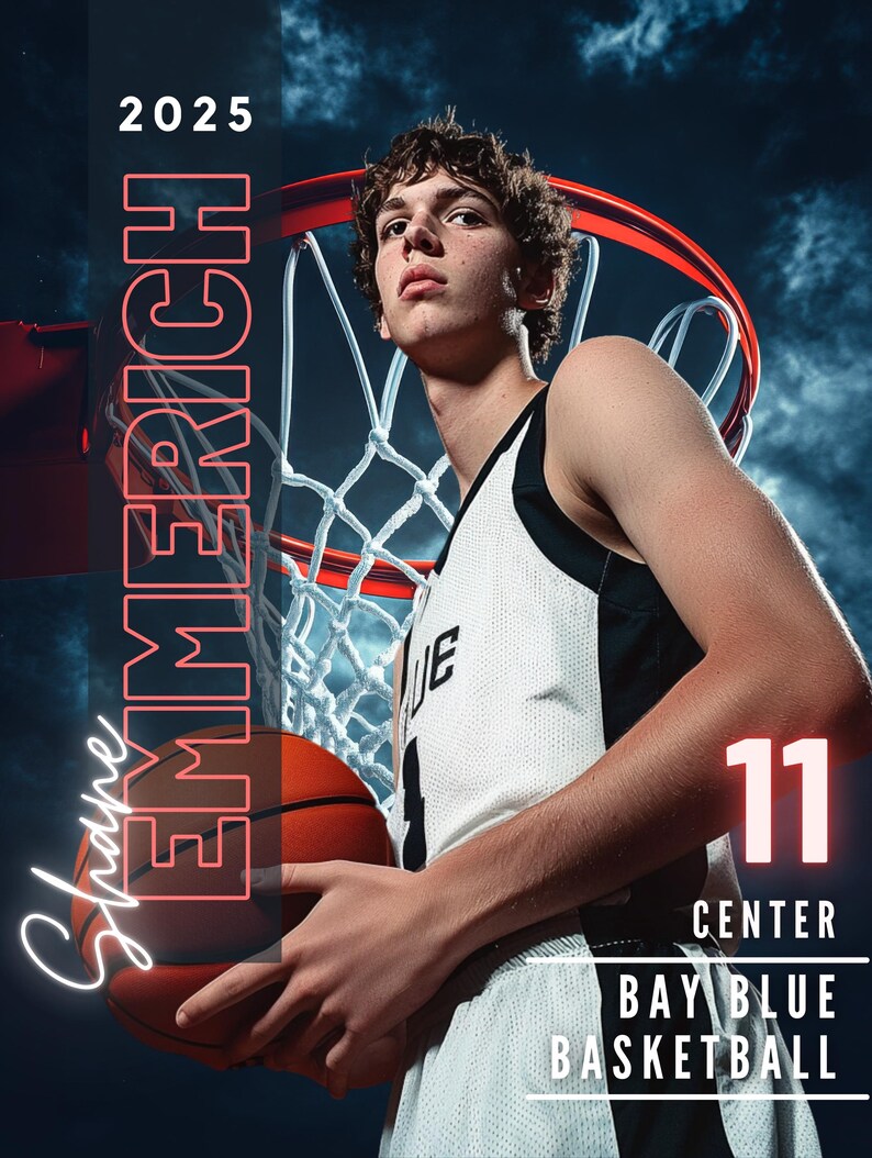 Basketball Poster Template | Editable in Canva | Custom Sports Posters ...