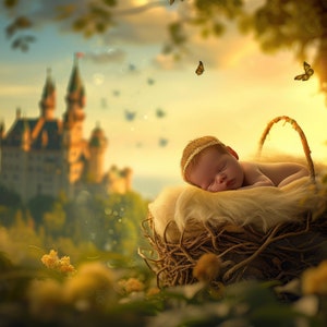 Newborn Fairy Tale Castle Digital Backdrop for Newborn Photoshoot ...