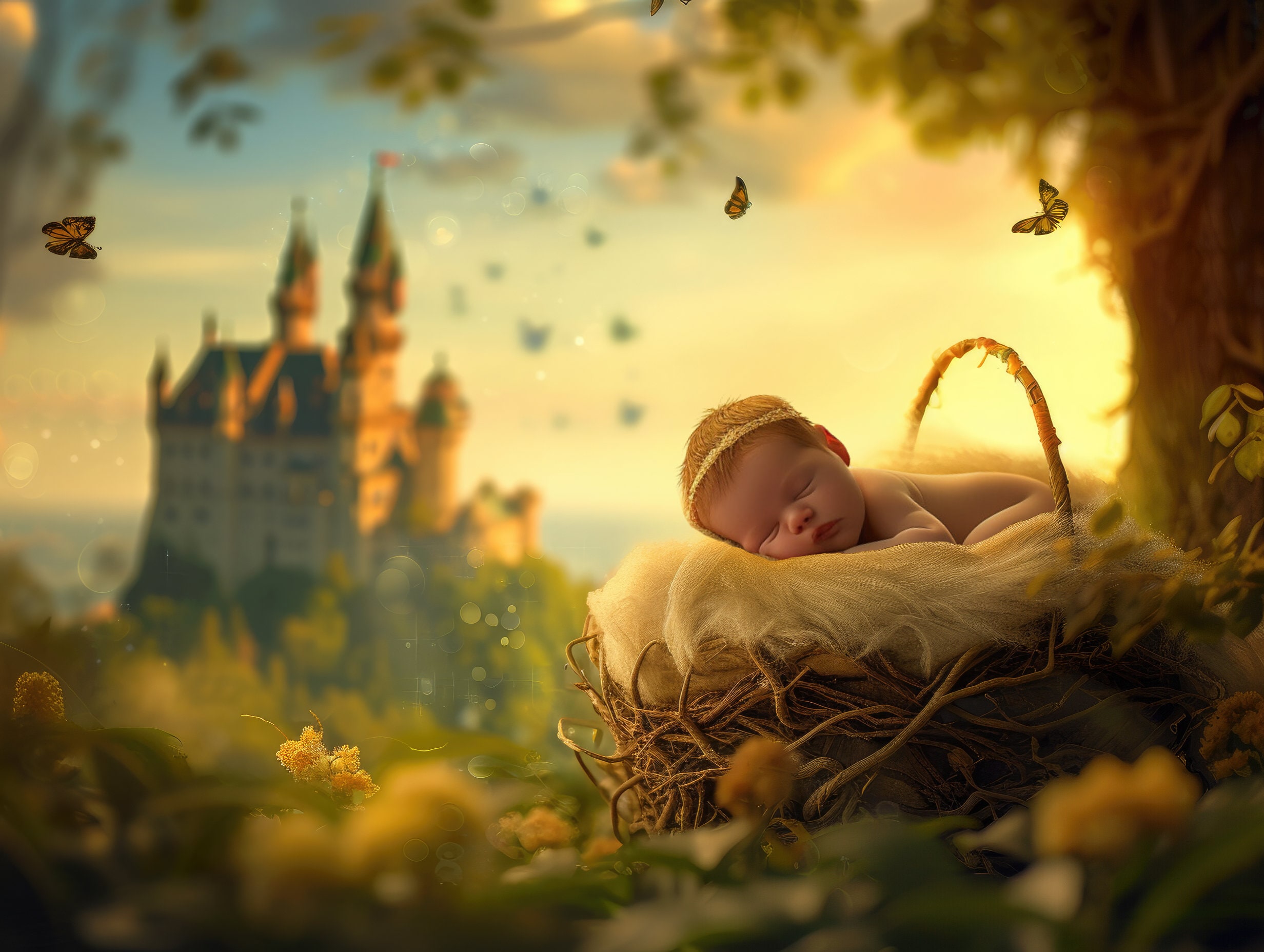Newborn Fairy Tale Castle Digital Backdrop for Newborn Photoshoot ...