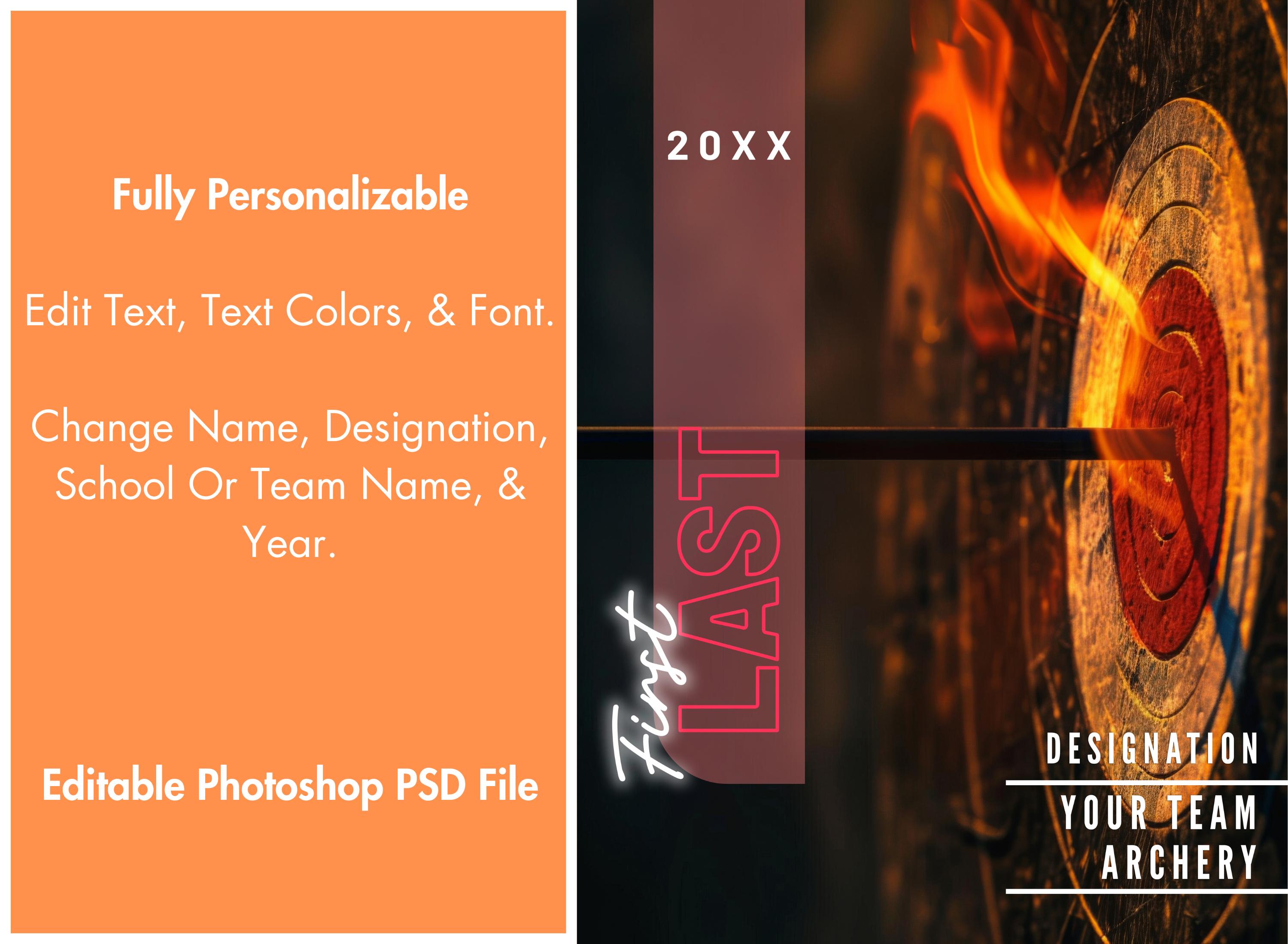 Archery Poster Photoshop Template | for Athlete Banner & Custom Archery ...