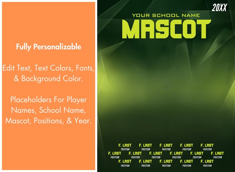 Sports Team Poster Template | Editable in Canva | Custom Poster ...