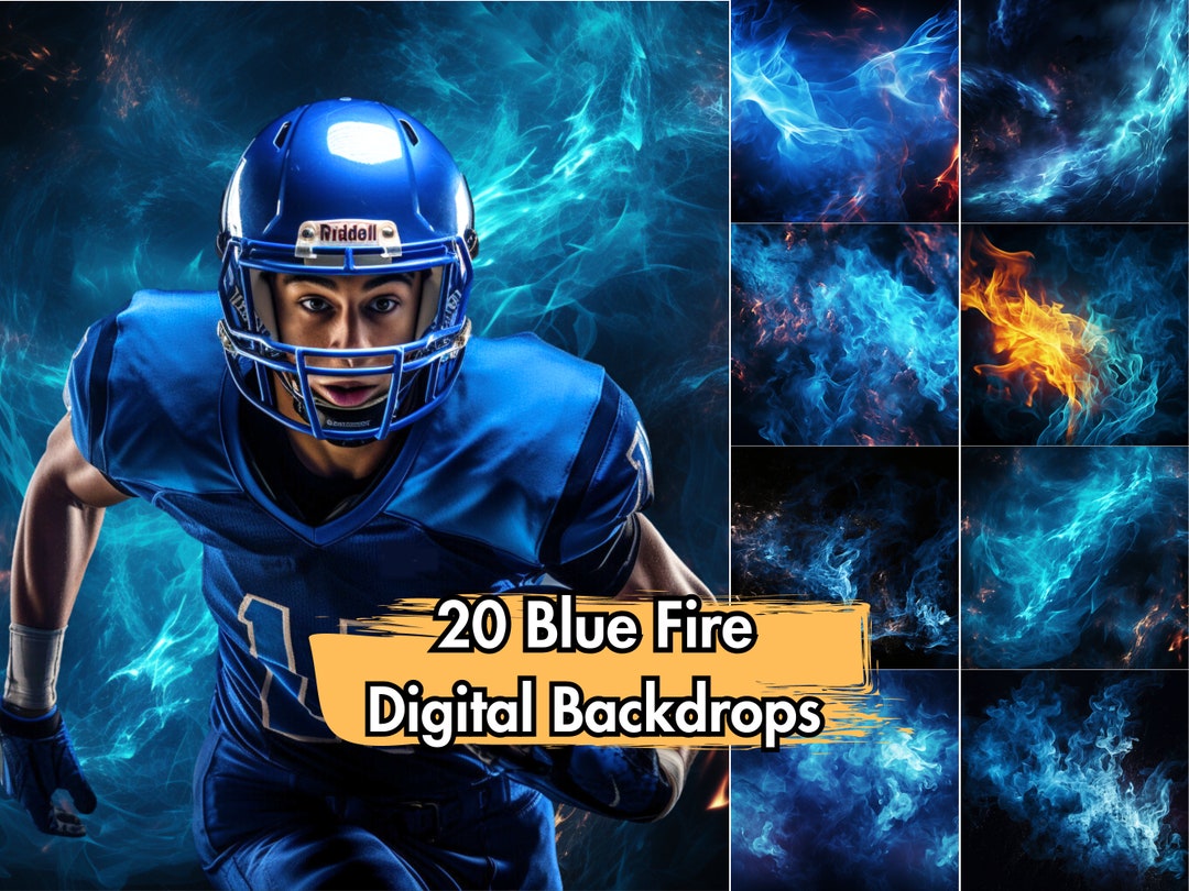 20 Blue Fire Backgrounds | Digital Backdrops for Portrait & Sports ...