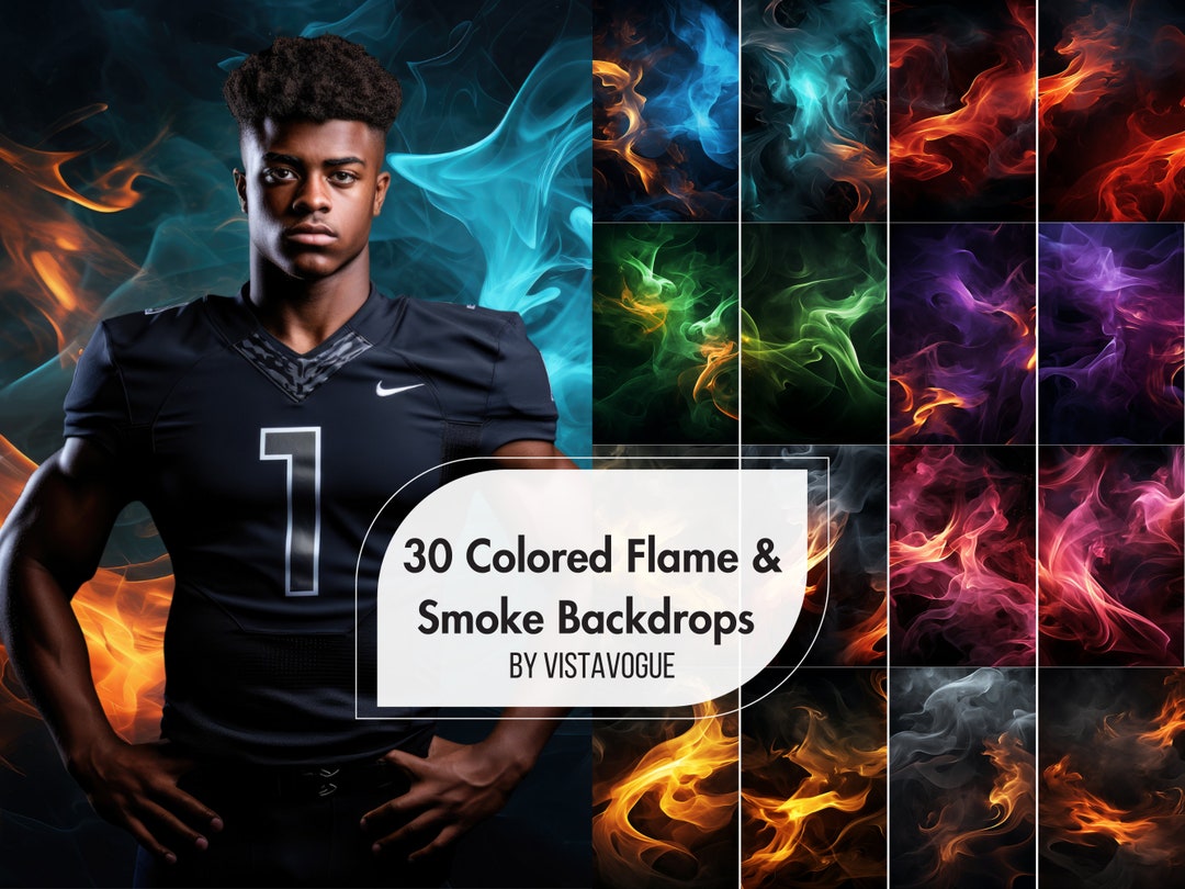 30 Fire & Smoke Digital Backdrops for Sports- Basketball, Football ...