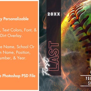 Softball Poster Photoshop Template | Softball Background for Custom ...