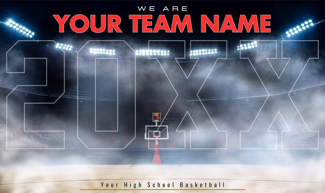 Basketball Team Banner & Poster Template | Editable in Canva | Digital ...