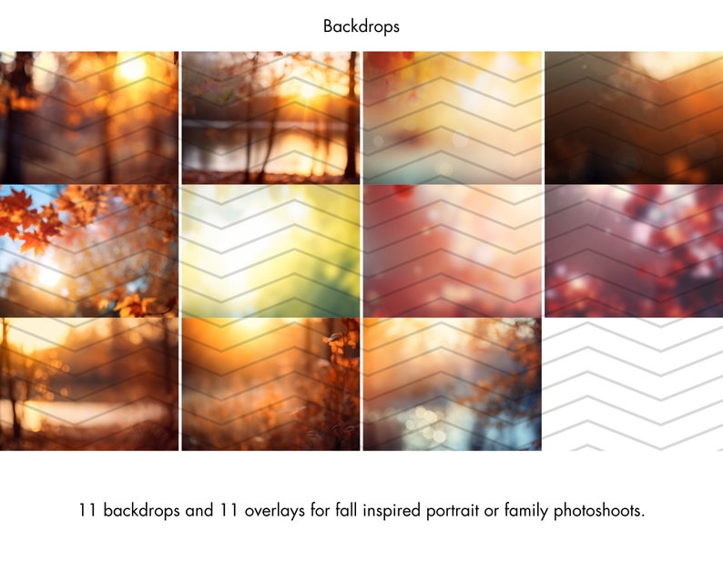 22 Fall Backdrops & Photo Overlays | Digital Autumn Forest Background ...