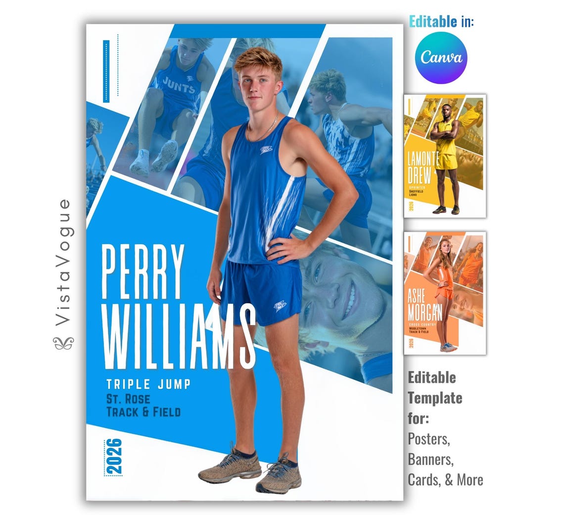 Track and Field Poster Template | Editable in Canva | Senior Sports ...