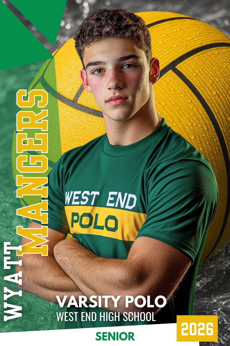 Water Polo Poster & Banner Canva Template | Editable Water Polo Digital ...