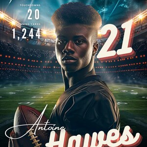 Football Poster Canva Template Backdrop | Background for Senior Sports ...