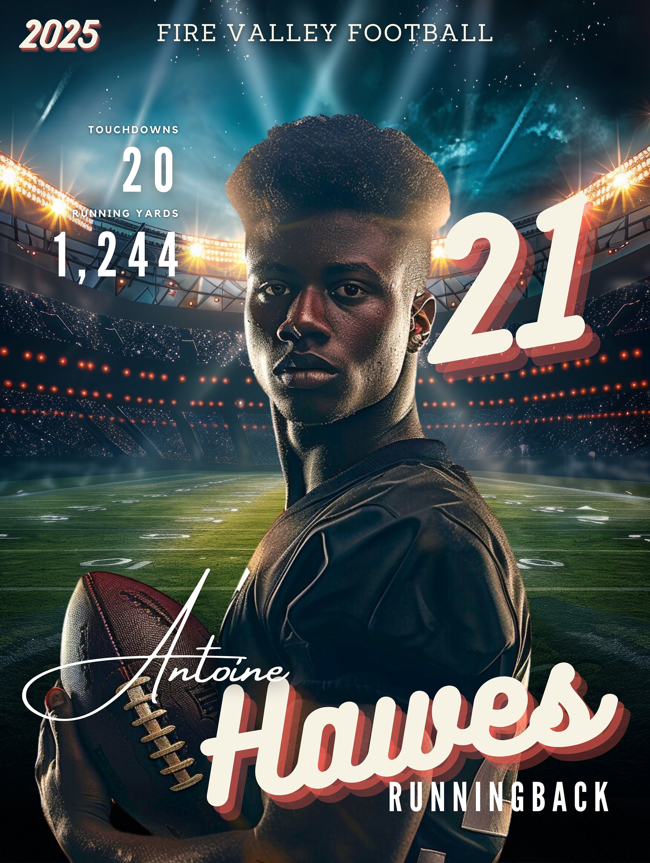 Football Poster Canva Template Backdrop | Background Senior Sports ...