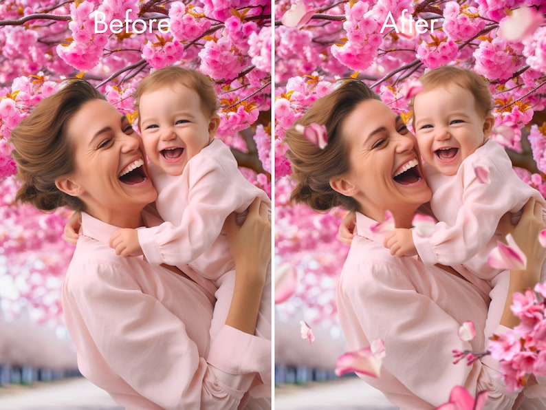 Cherry Blossom Tree Overlays: Digital Blossoming Branches, Flower Petal ...