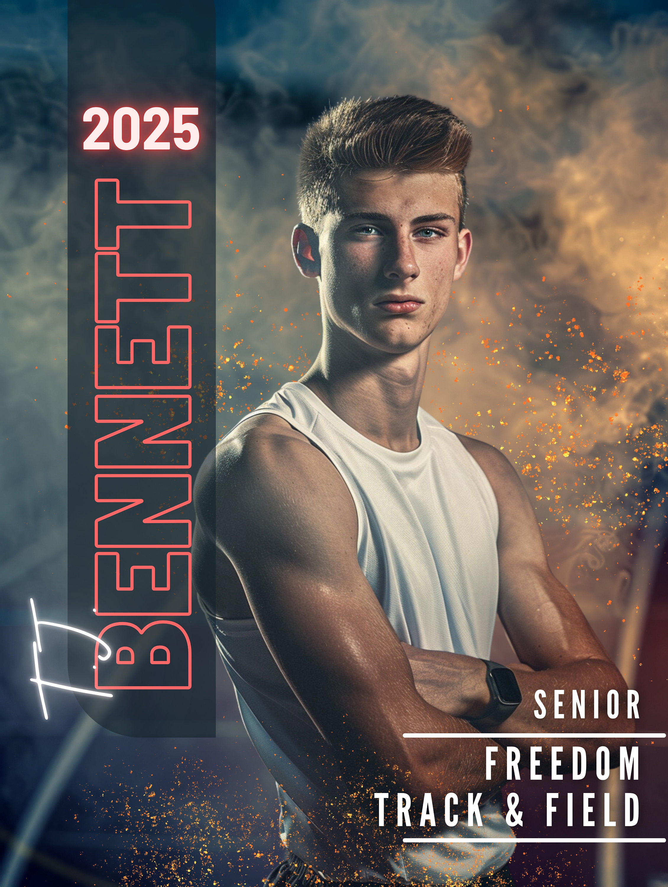 Track & Field Canva Template | Editable Digital Background for Senior ...