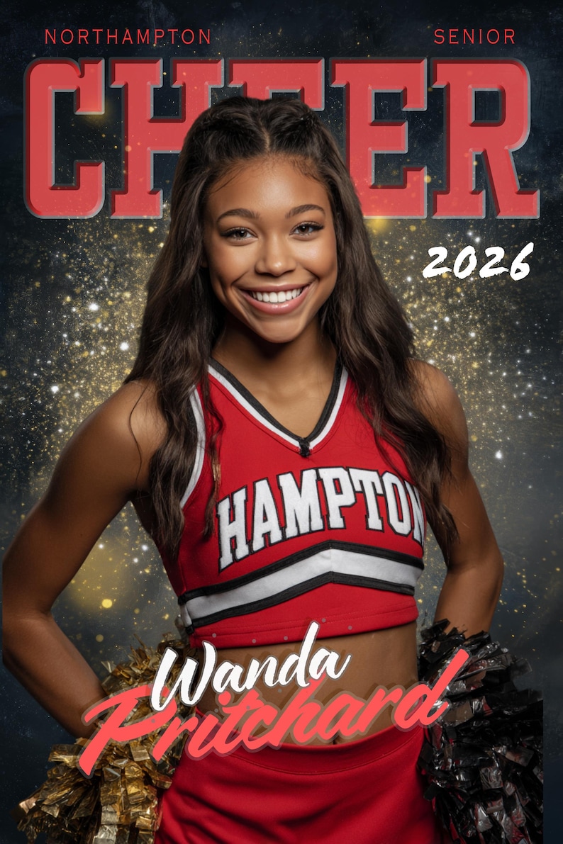 Cheerleading Poster Photoshop Template | Dance Poster, Cheer Banner ...